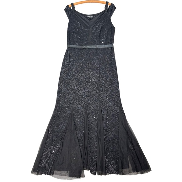 Candlelite | Dresses | Candlelite Womens X Black Lace Sequins Formal ...